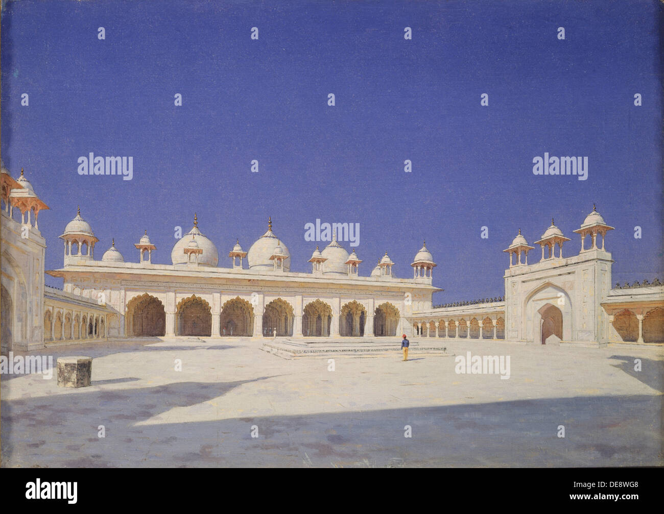 The Pearl Mosque (Moti Masjid) in Red Fort of Agra, 1874-1876. Artist ...
