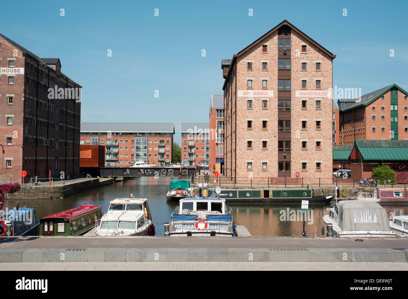 The renovated docks at Gloucester Quays, Gloucestershire, England, UK ...