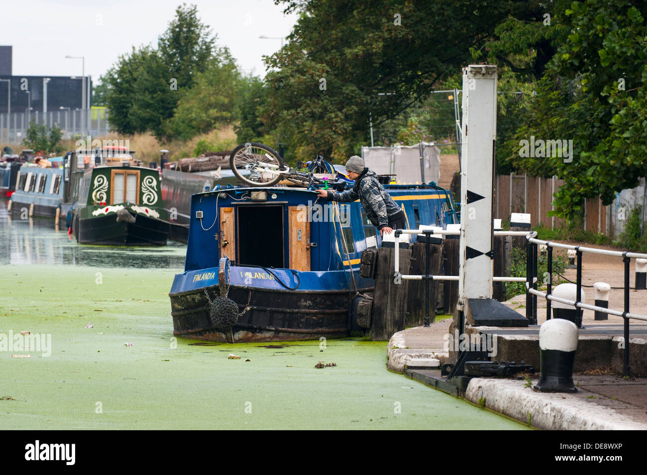 East End London Fish Island Hackney Wick Cut River Lee Old Ford Lock ...
