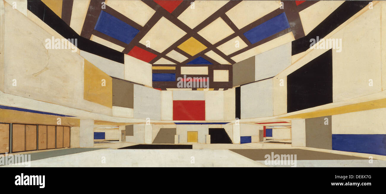 This architectural drawing of University Hall, created by Doesburg, is ...