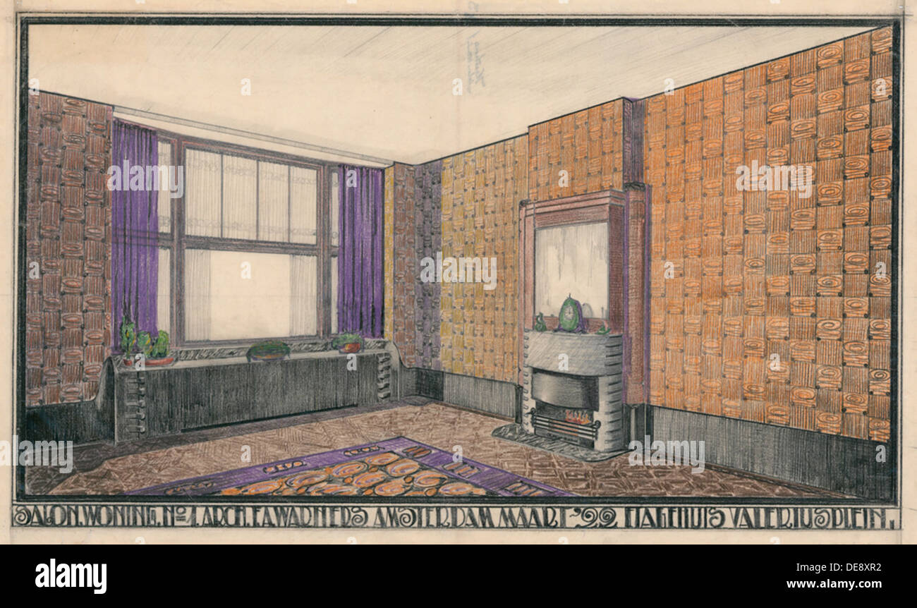 This interior showcases a traditional Dutch living room with a stove ...