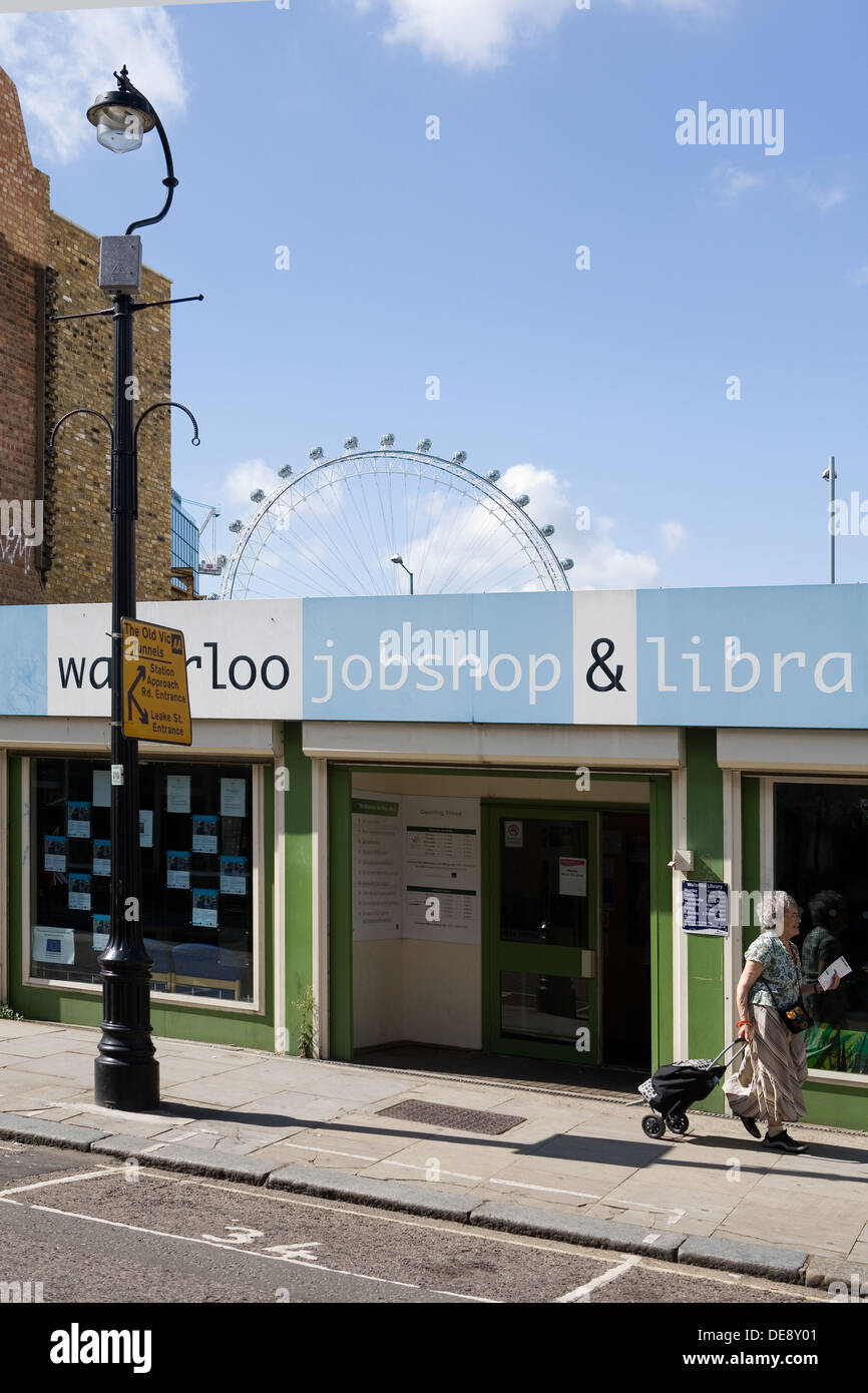 London, Great Britain, the Waterloo Library, the London Eye in the ...