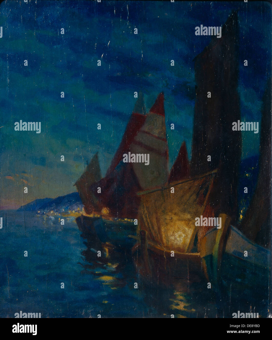Sails at Night. Artist: Gaush, Alexander Fyodorovich (1873-1947 Stock ...