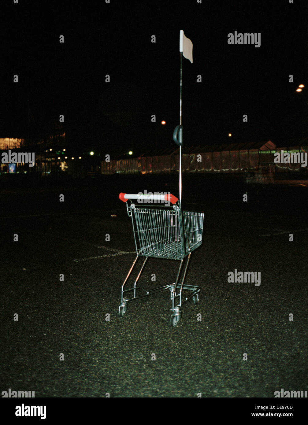 Empty Shopping Cart at Night Stock Photo - Alamy