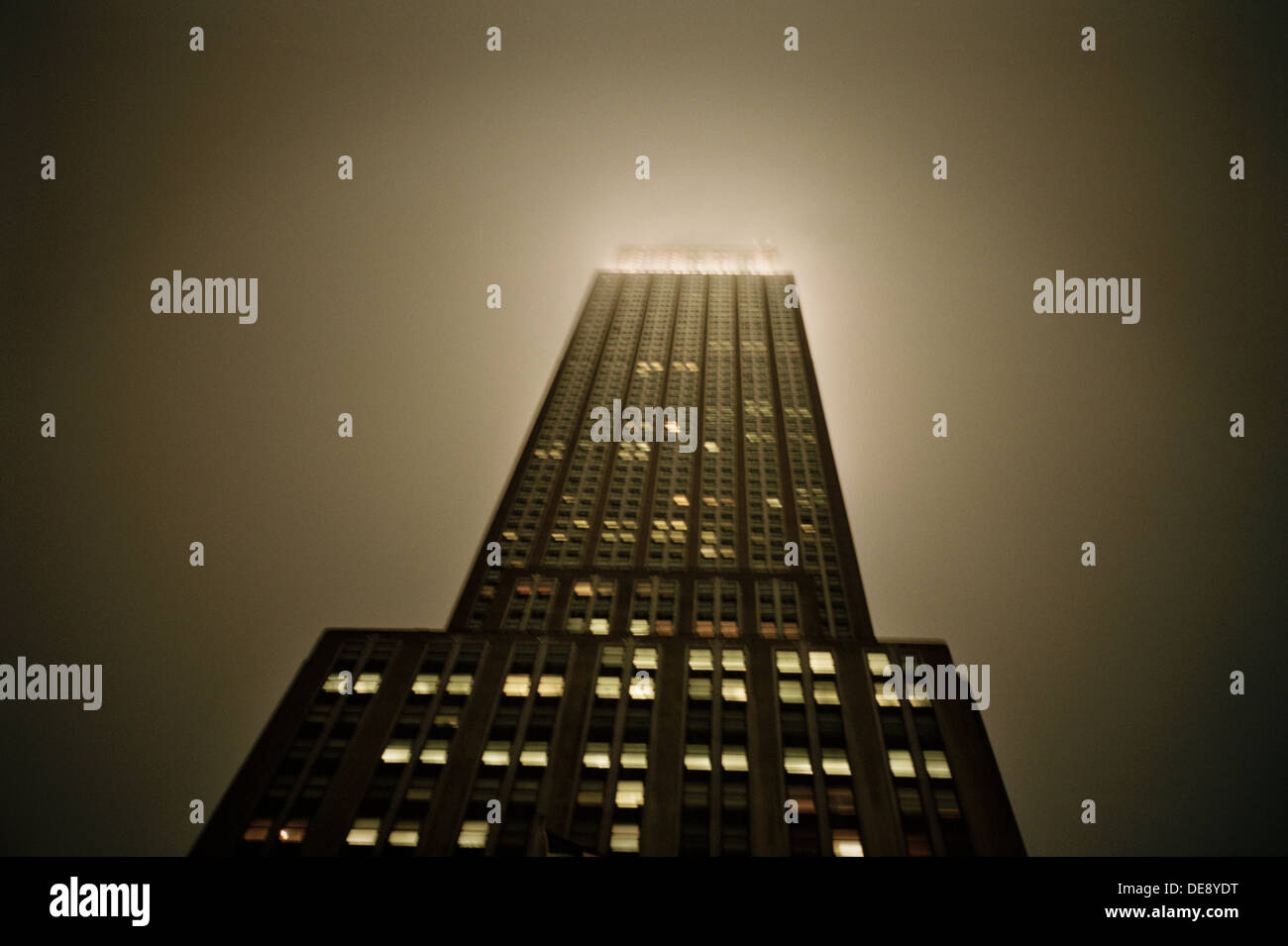Empire State Building at Night, Low Angle View, New York City, USA ...