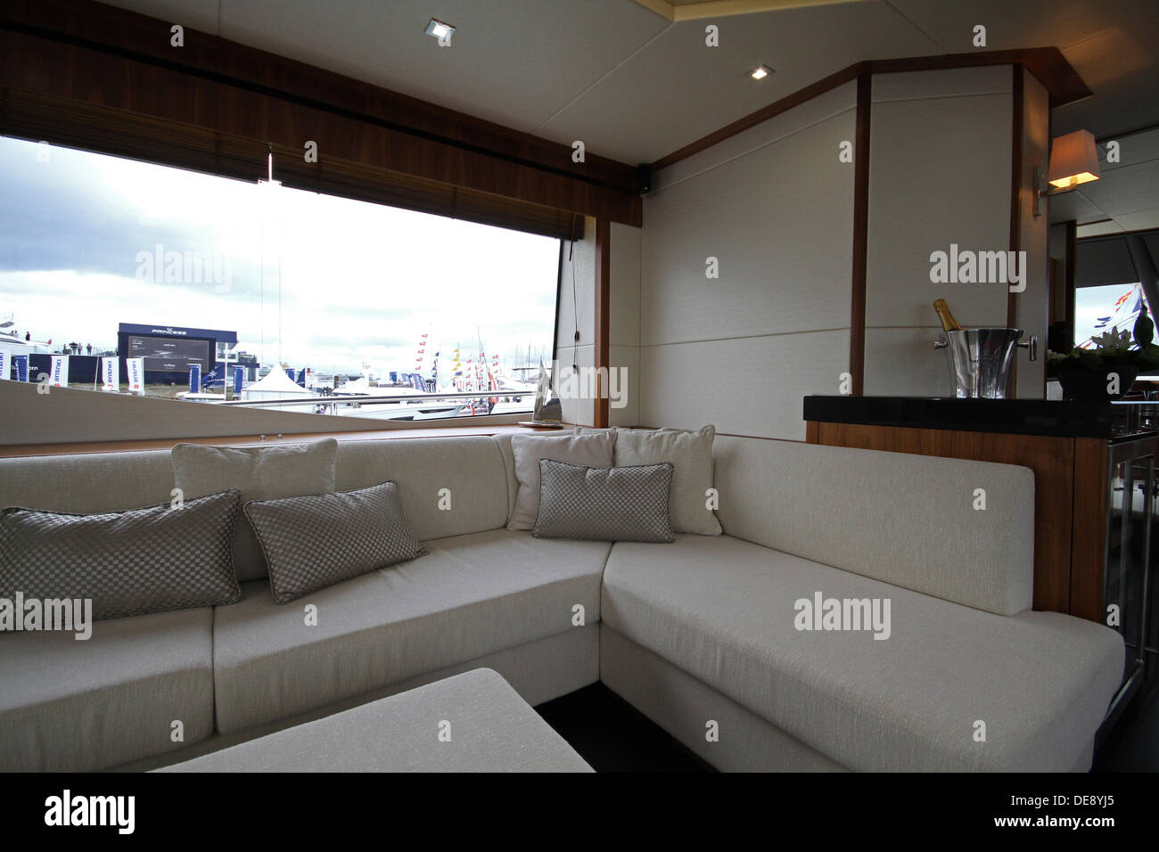 Southampton,UK,13th September 2013,Luxurious interior of the Sunseeker ...