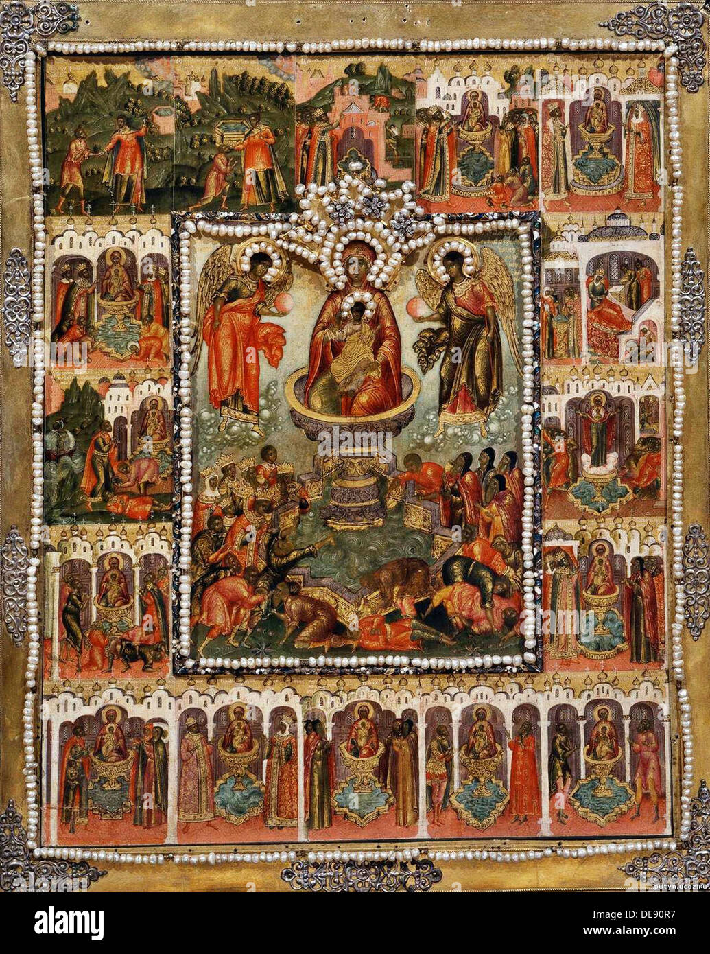 Theotokos Life-giving Spring, 1670. Artist: Ushakov, Simon (Pimen ...