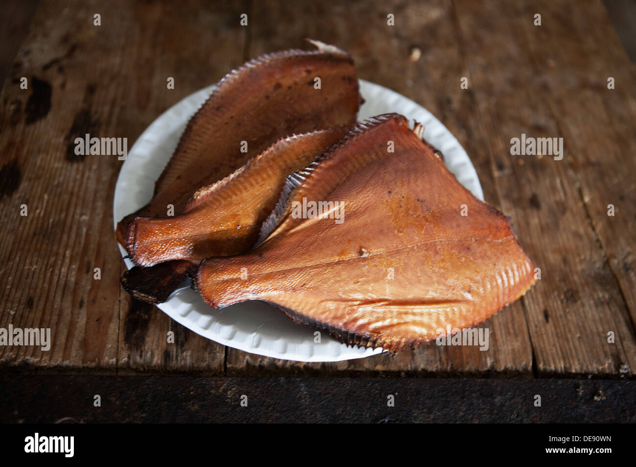 Smoked Fish on Plate Stock Photo - Alamy