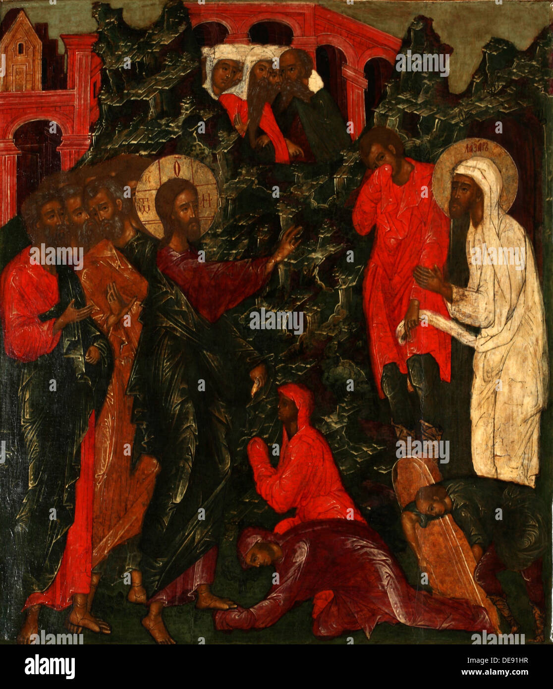 The Raising of Lazarus, 1660s. Artist: Russian icon Stock Photo - Alamy