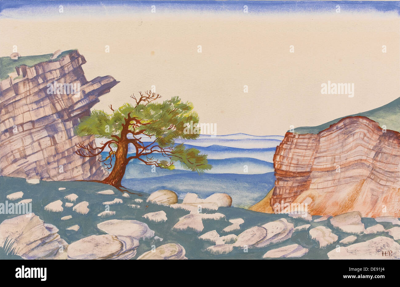 Stage design for the ballet The Rite of Spring (Le Sacre du Printemps ...