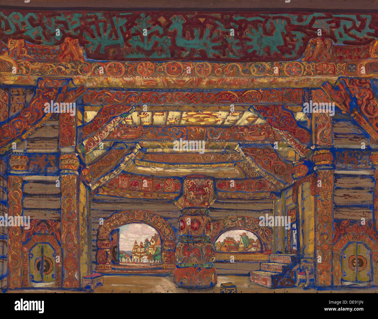 The Palace of Tsar Berendey. Stage design for the theatre play Snow ...