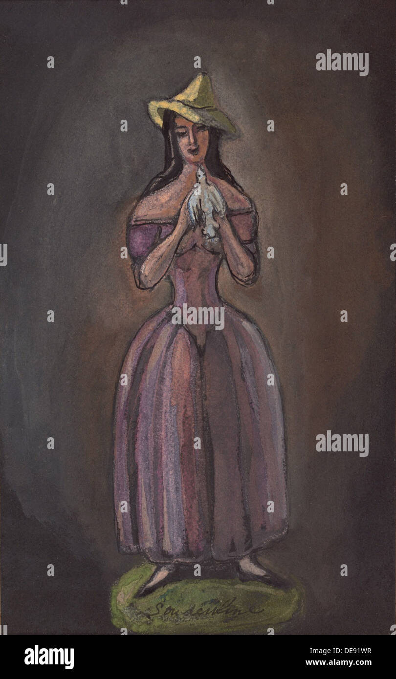 Woman in purple (Olga Glebova-Sudeikina). Artist: Sudeykin, Sergei ...