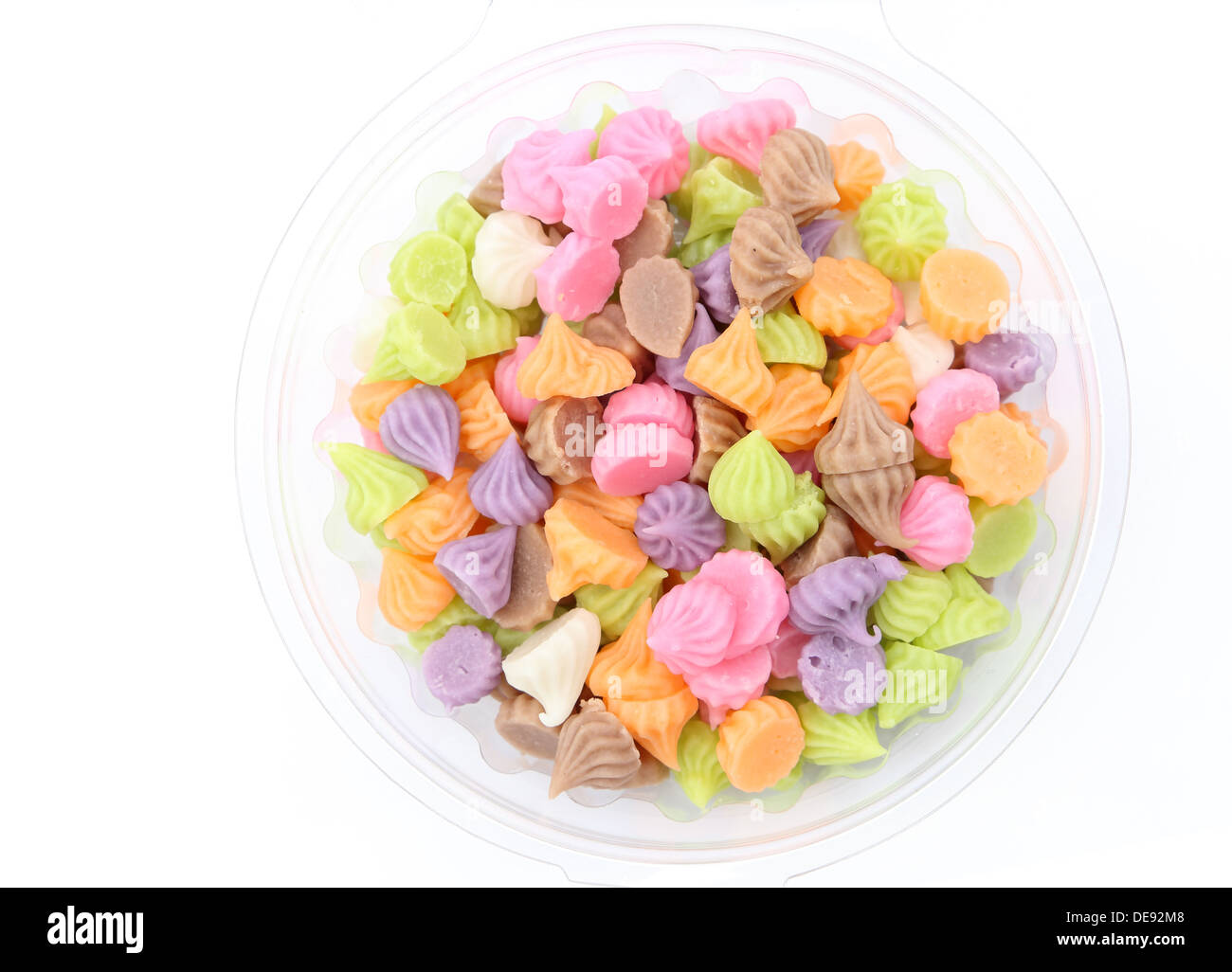 Colorful thai sweet dessert, Aalaw candy made from wheat flour Stock ...