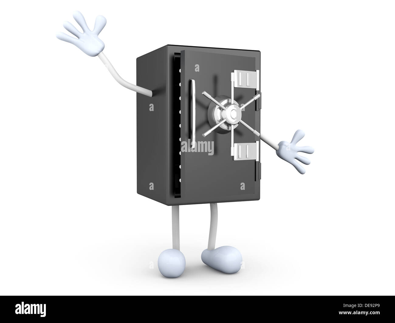 A greeting Cartoon Safe. 3D rendered Illustration Stock Photo - Alamy