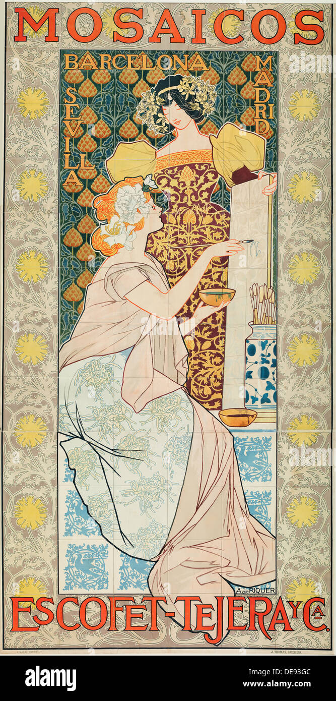 Mosaicos Escofet-Tejera (Advertising Poster), 1900. Artist: Riquer ...