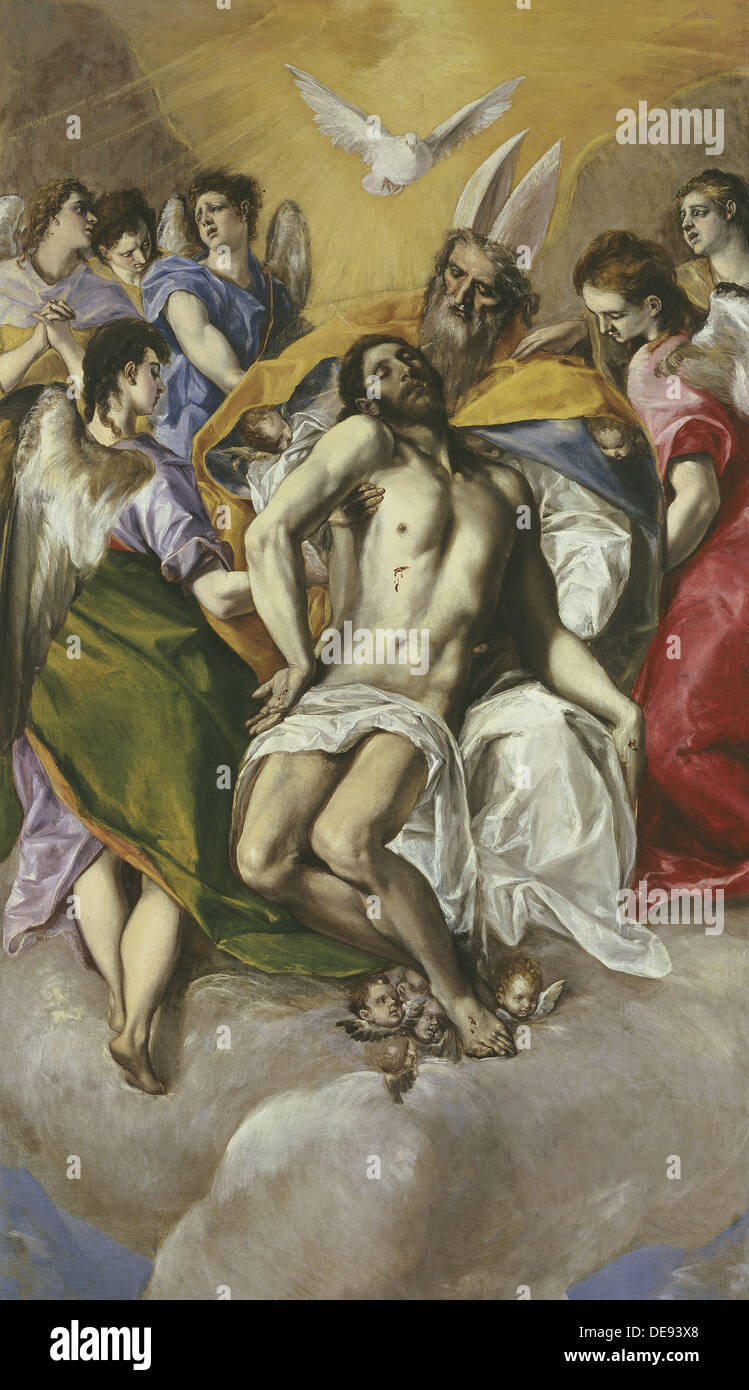 The Holy Trinity, 1579. Artist: El Greco, Dominico (1541-1614 Stock ...