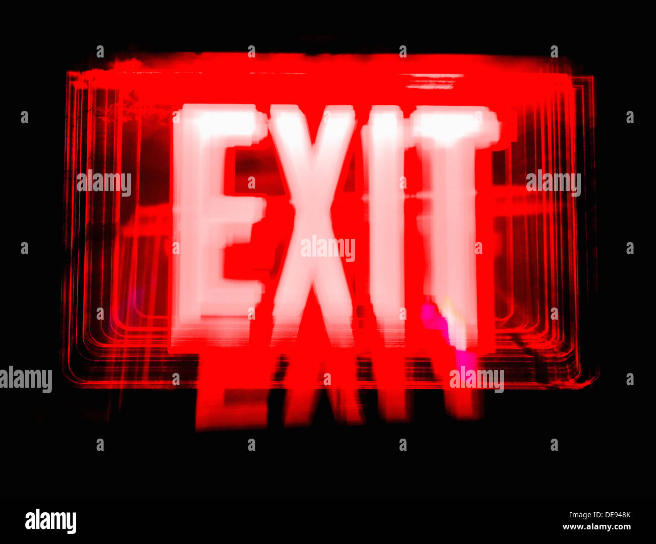 Red Exit Sign Stock Photo - Alamy
