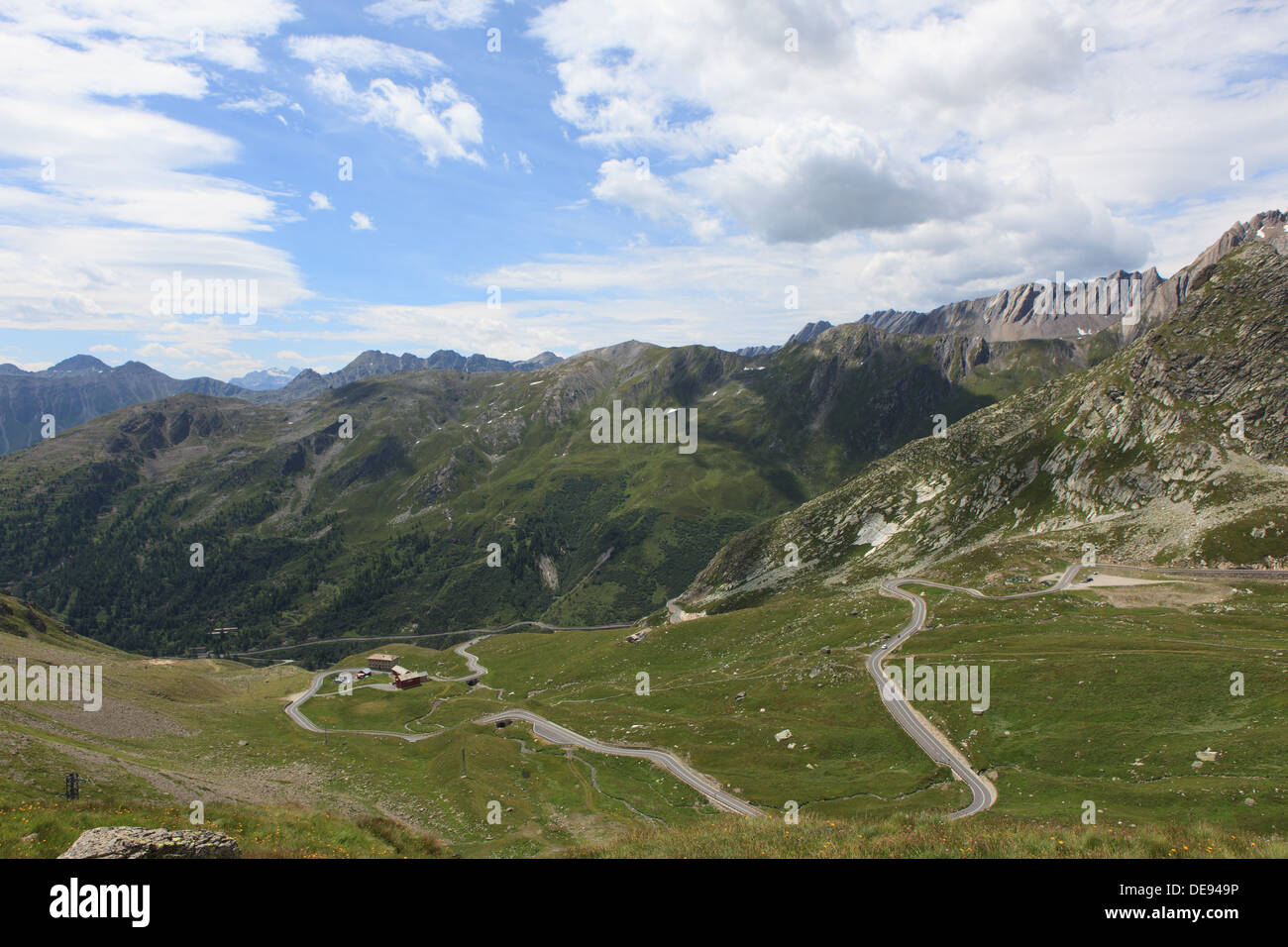 The border crossing between Italy and Switzerland, st. Bernhard Pass ...
