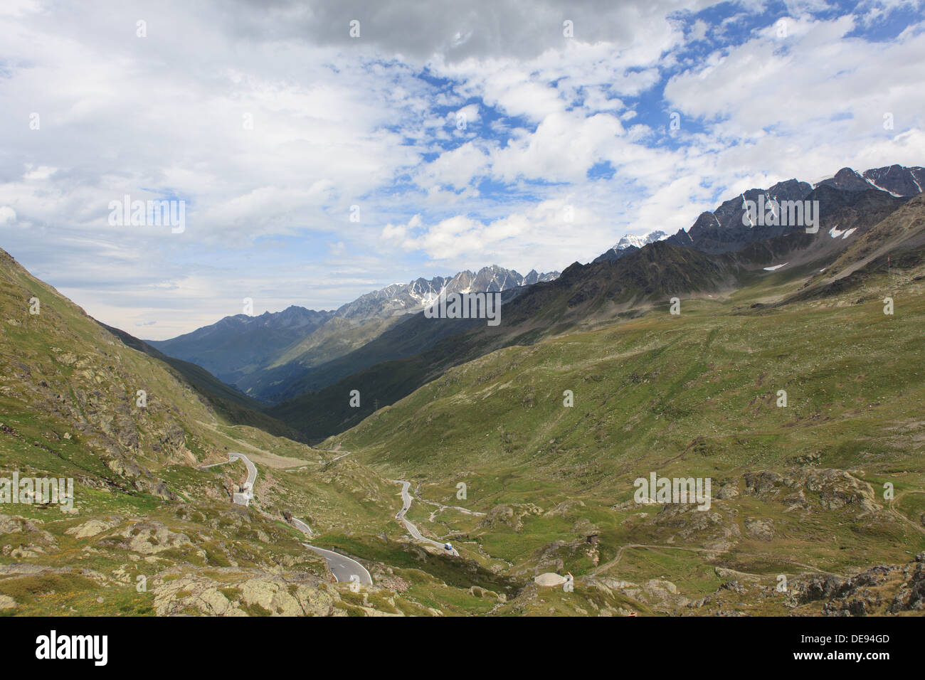 The border crossing between Italy and Switzerland, st. Bernhard Pass ...