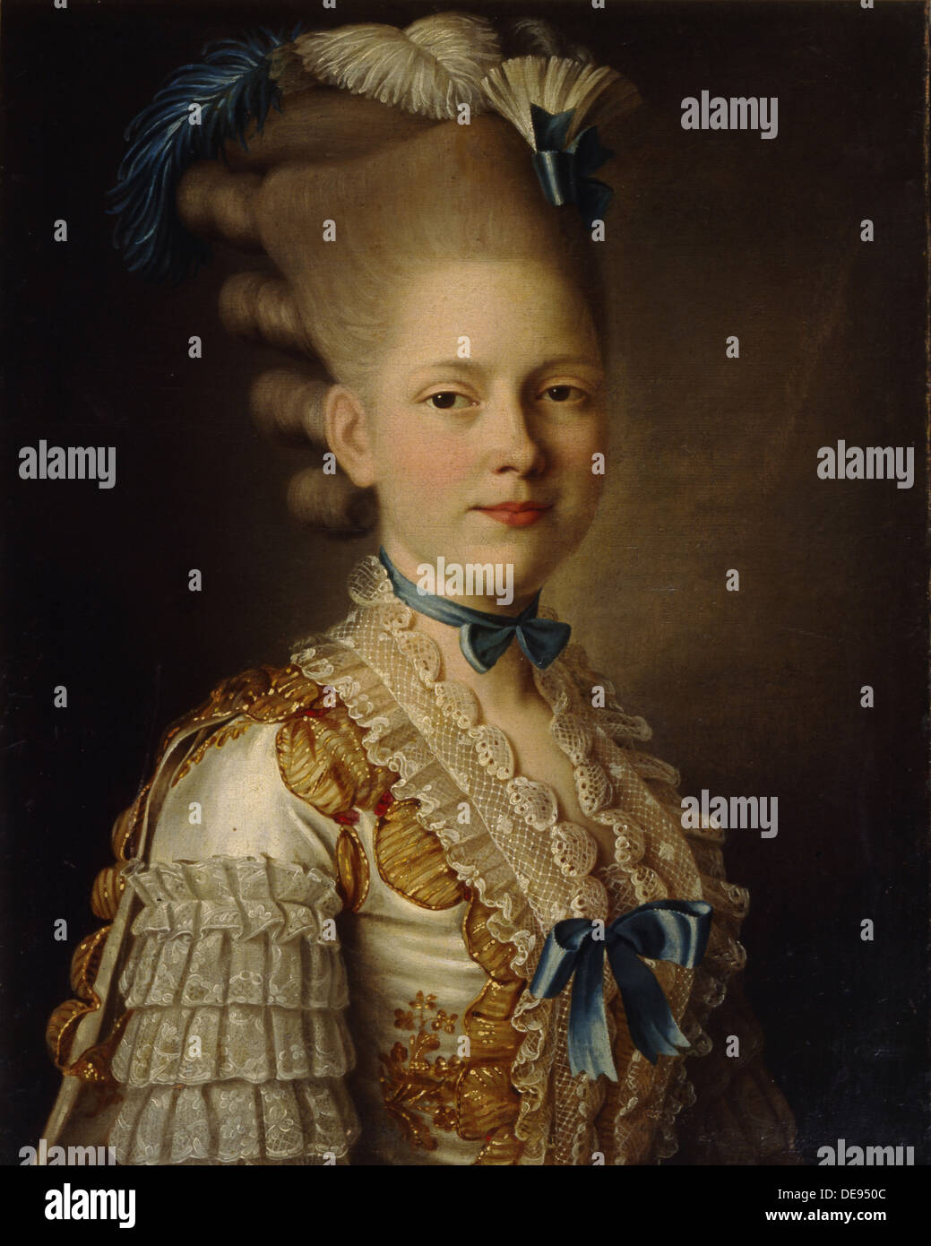 Portrait of Countess Kh. Obolenskaya, ca 1776. Artist: Roslin ...