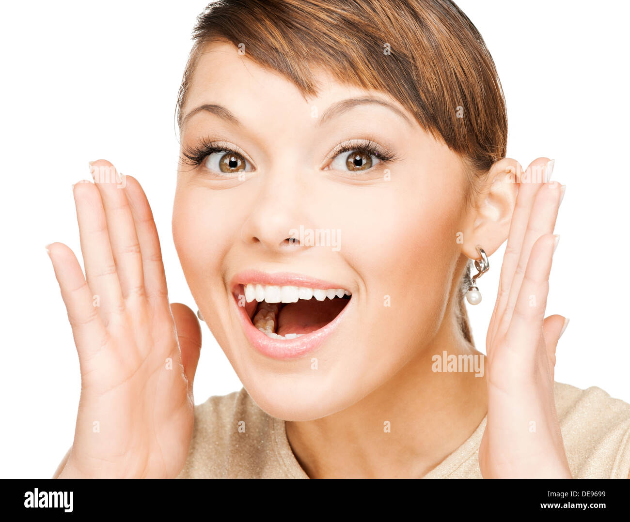 excited face of woman Stock Photo - Alamy