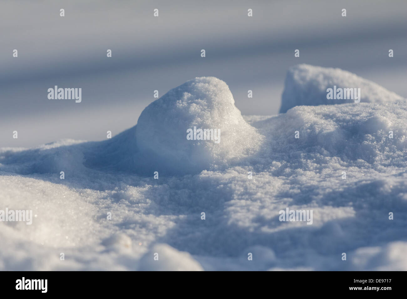 Cool picture of fine snow covering ice at the height of winter. With ...
