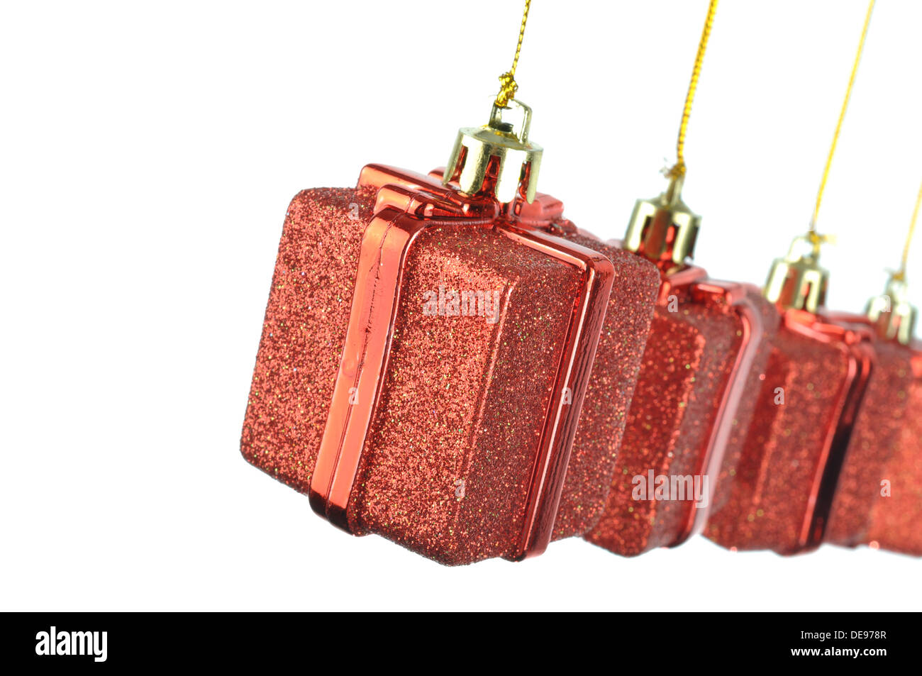 Hanging red gift box Stock Photo - Alamy