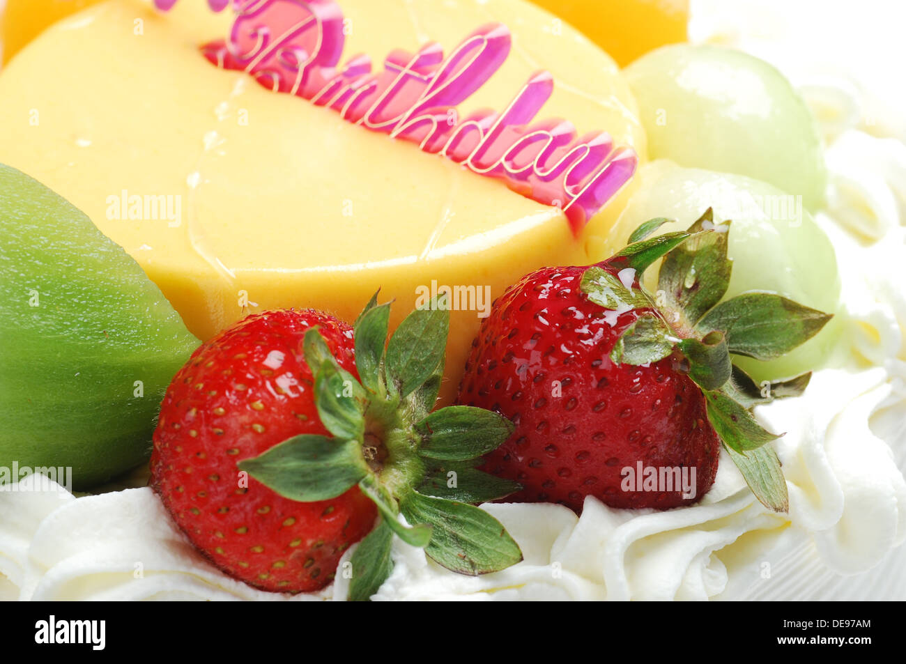 Macro birthday cake Stock Photo - Alamy