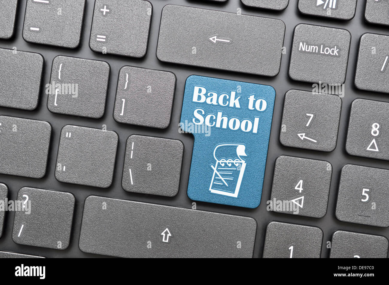 Back to school on keyboard Stock Photo - Alamy