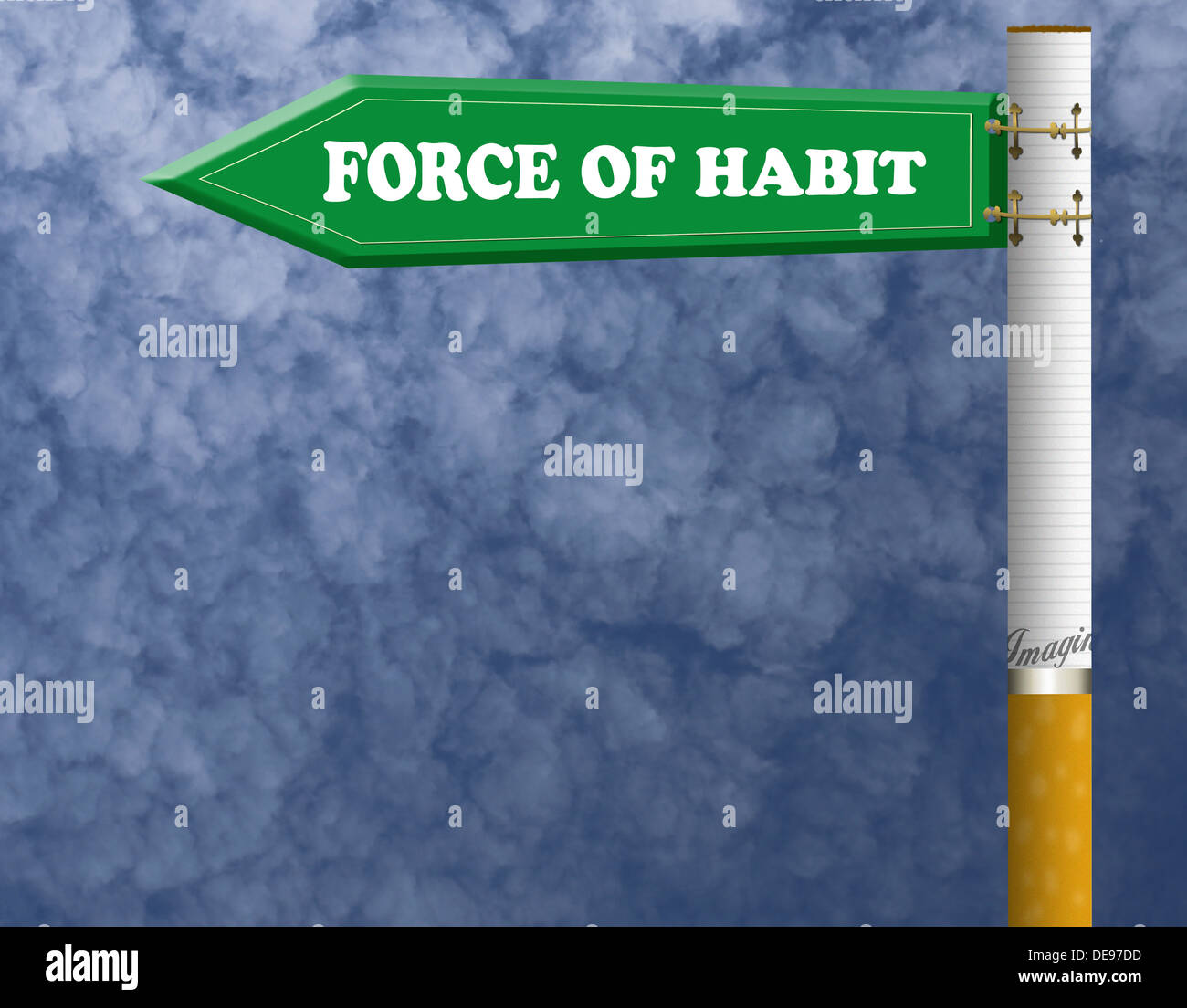 Force of habit road sign Stock Photo - Alamy
