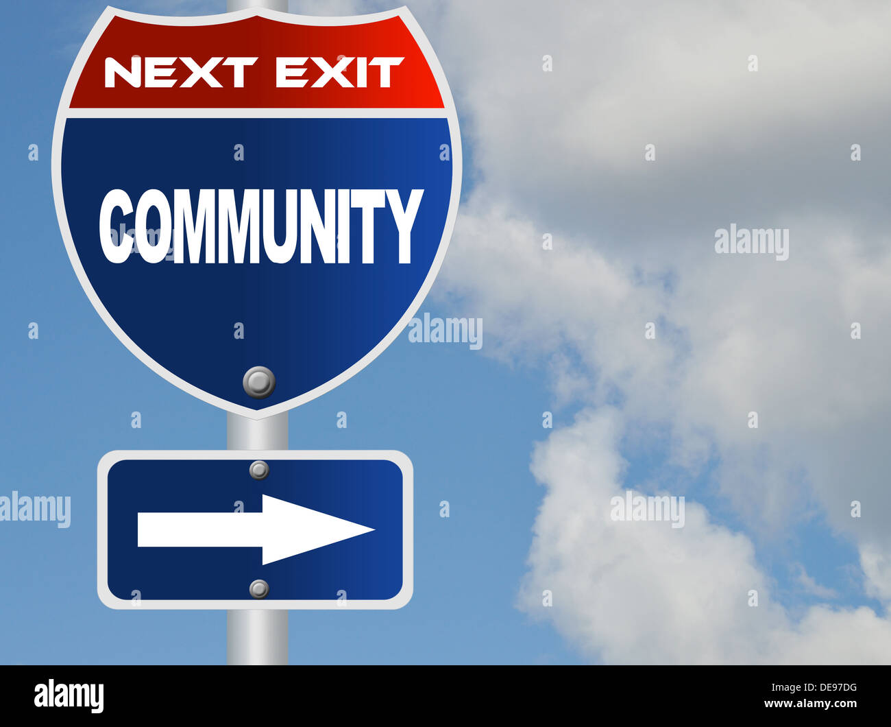 Community road sign Stock Photo - Alamy