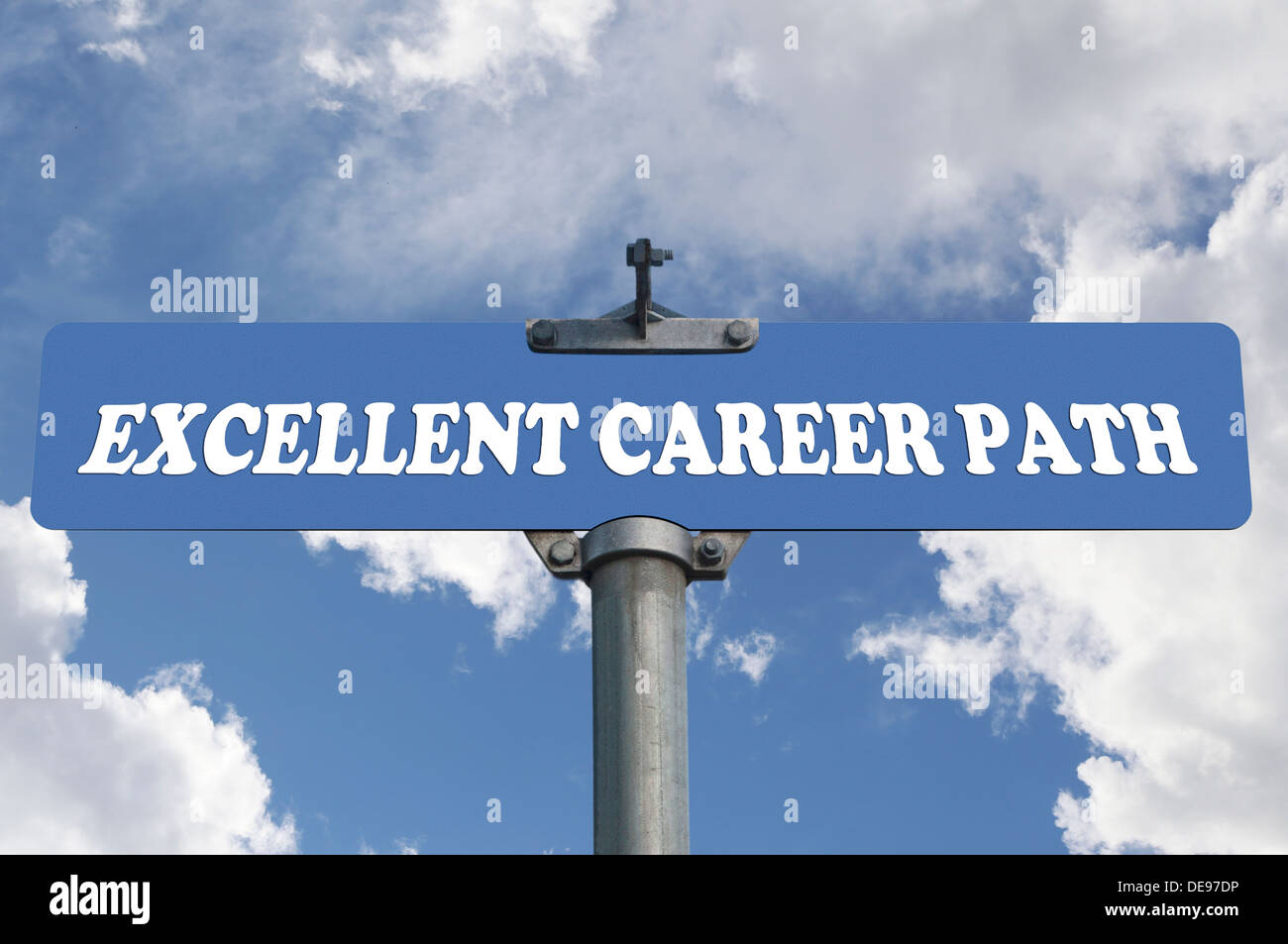 Excellent career path road sign Stock Photo - Alamy