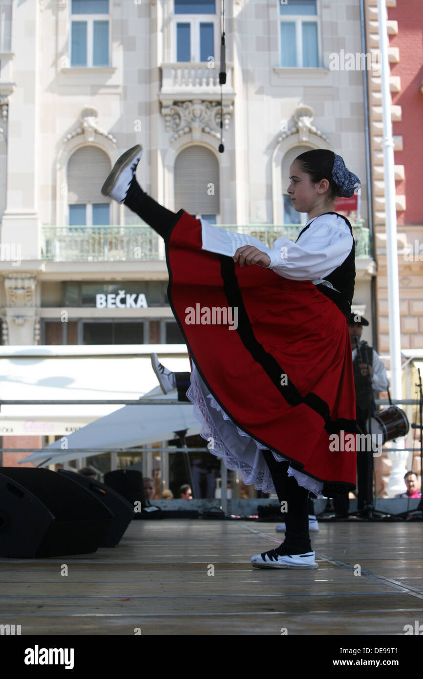 Members of folk groups Gero Axular in Basque folk costume during the ...
