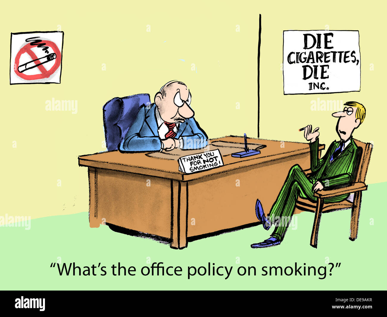 "What's the office policy on smoking Stock Photo - Alamy