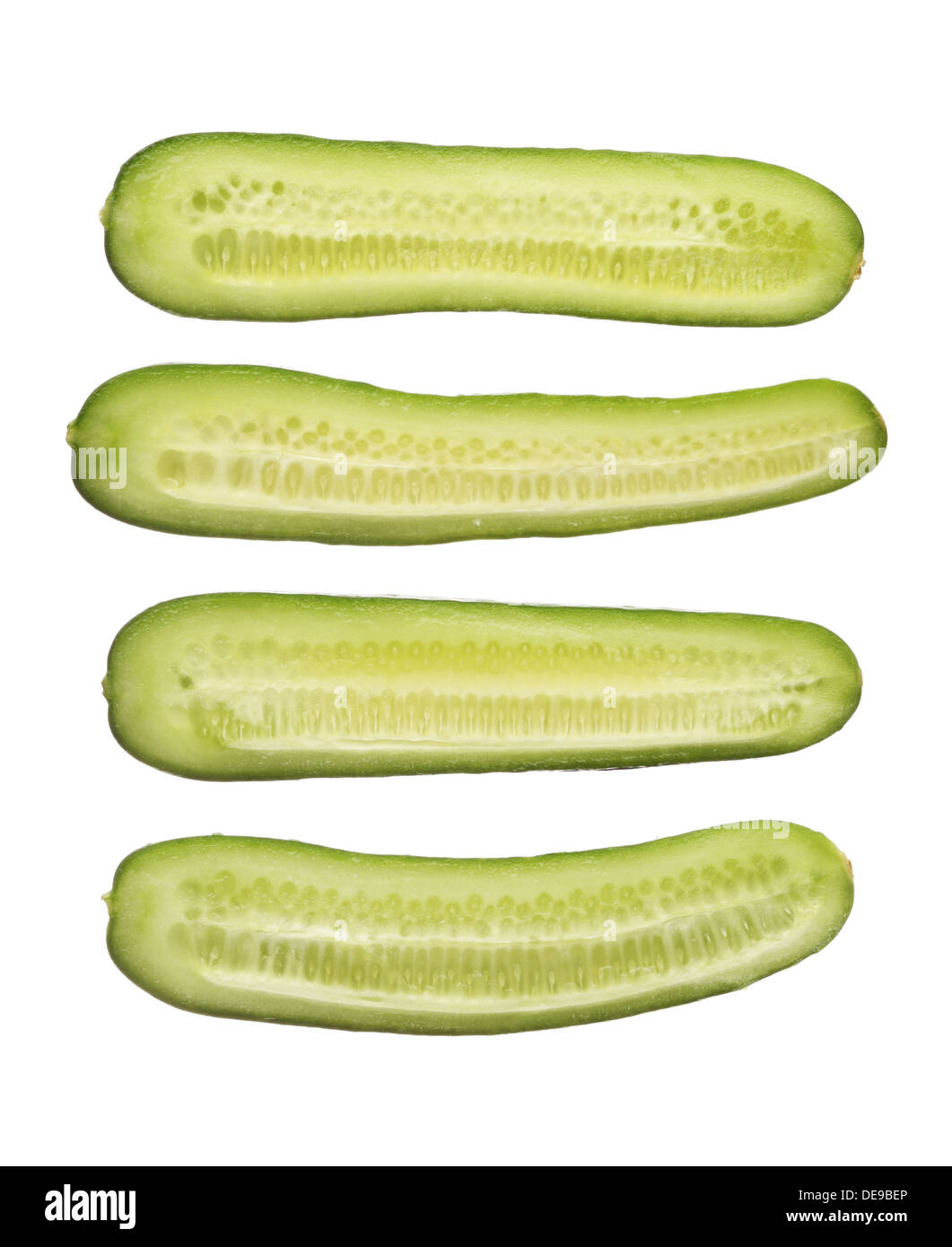 Fresh cut cucumber isolated on white background, close up Stock Photo ...