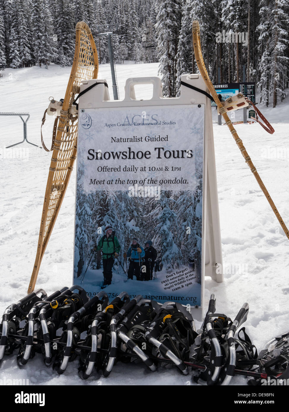 Aspen Center for Environmental Studies snowshoe trip sign top of the ...
