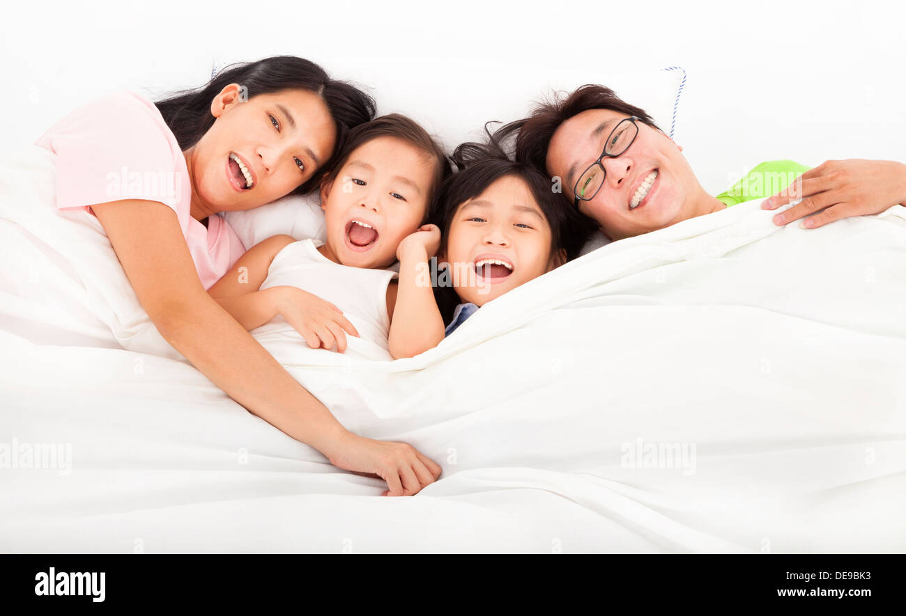 Children family bed hi-res stock photography and images - Alamy