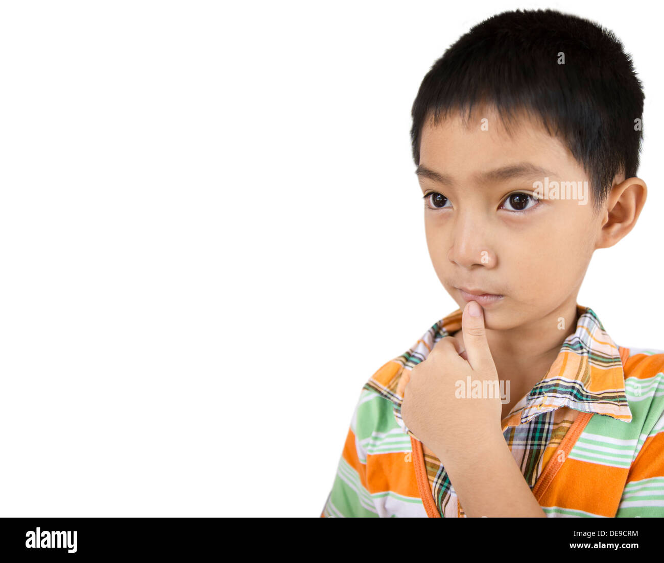 thinking boy teen ideas handsome content isolated on white human face ...