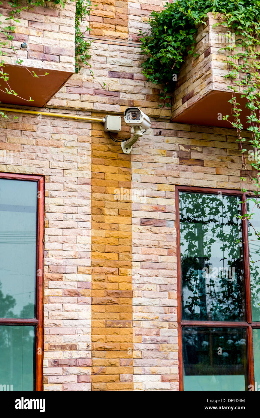 architecture backdrop background block brick brown building camera cctv ...