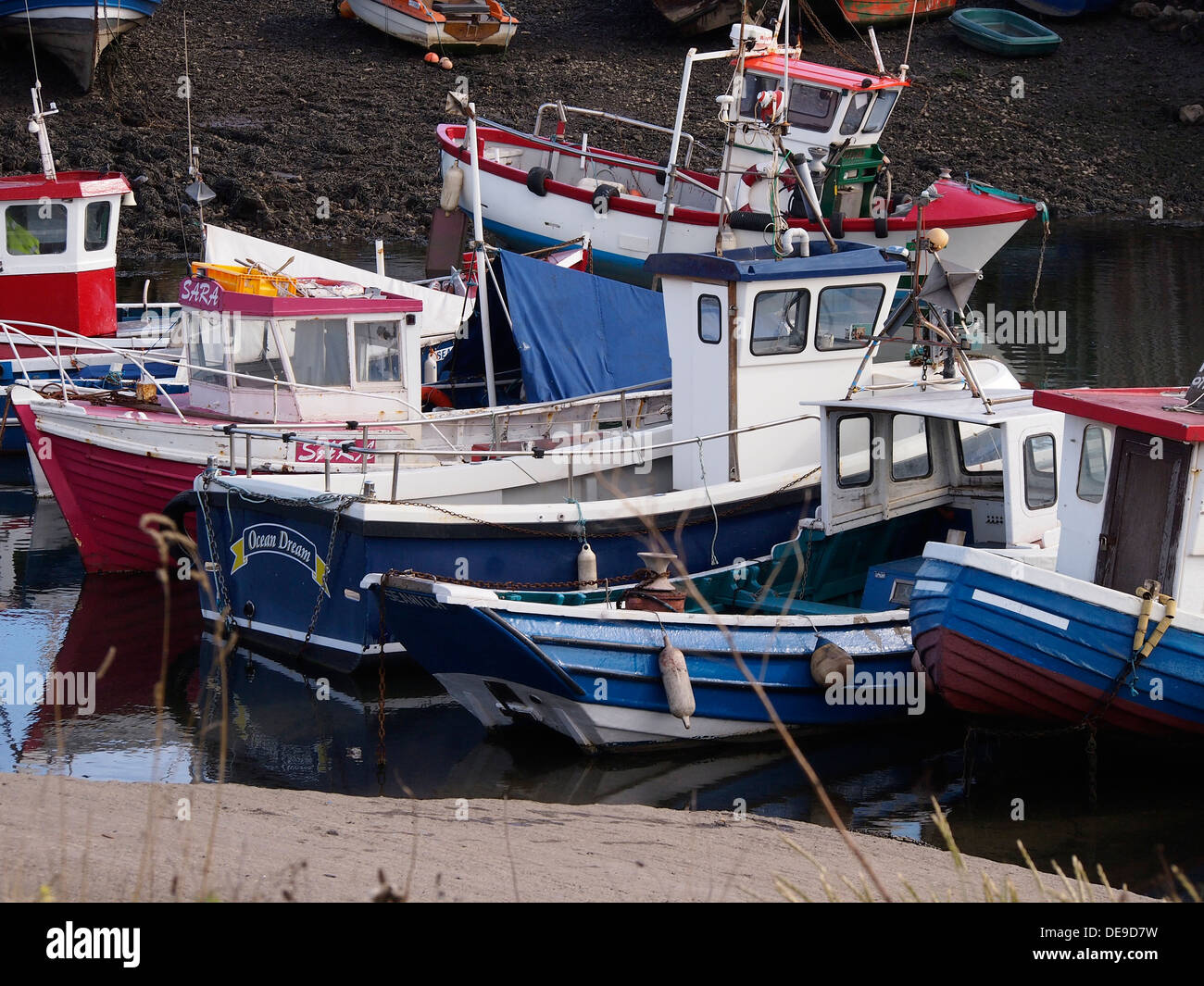 Fishing boats in Paddys Hole Harbour, Teesmouth, Redcar Cleveland UK ...