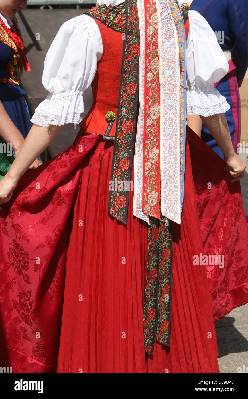 Members of the Warsaw School of Economics in folk costumes during the ...