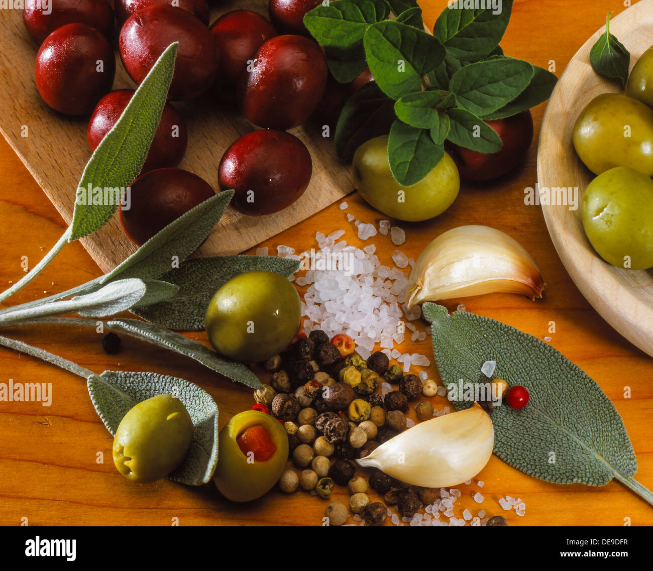 Different varieties of olives Stock Photo - Alamy