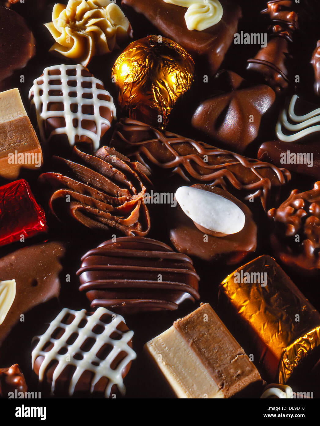 Different varieties of chocolates Stock Photo - Alamy