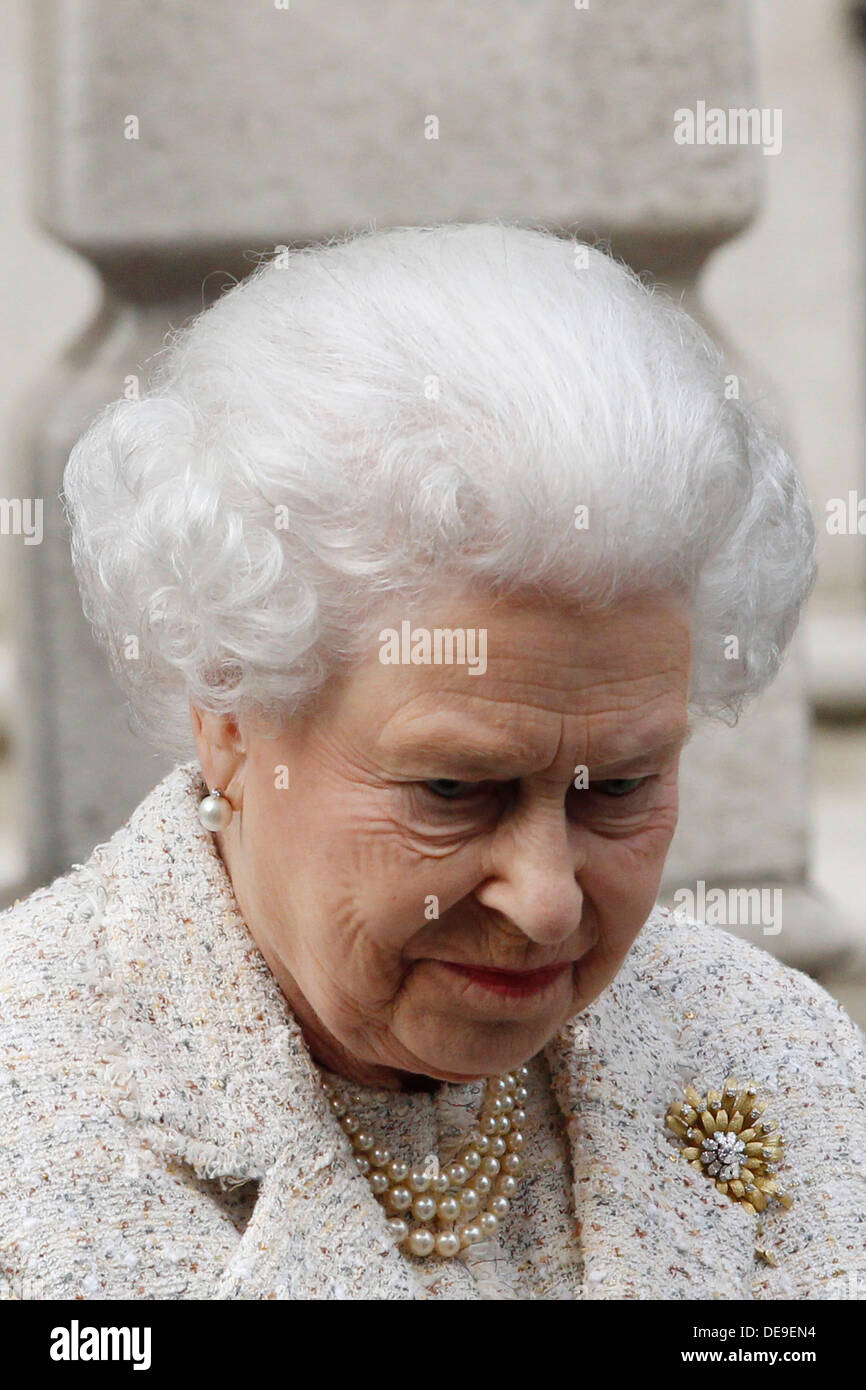 Britain's Queen Elizabeth II departs the London Clinic following a ...