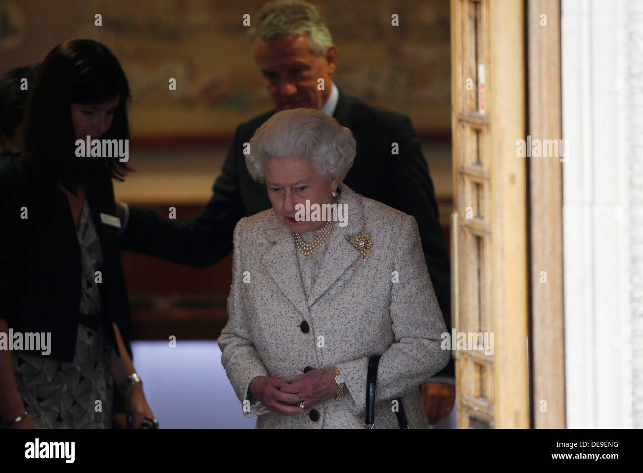 Britain's Queen Elizabeth II departs the London Clinic following a ...