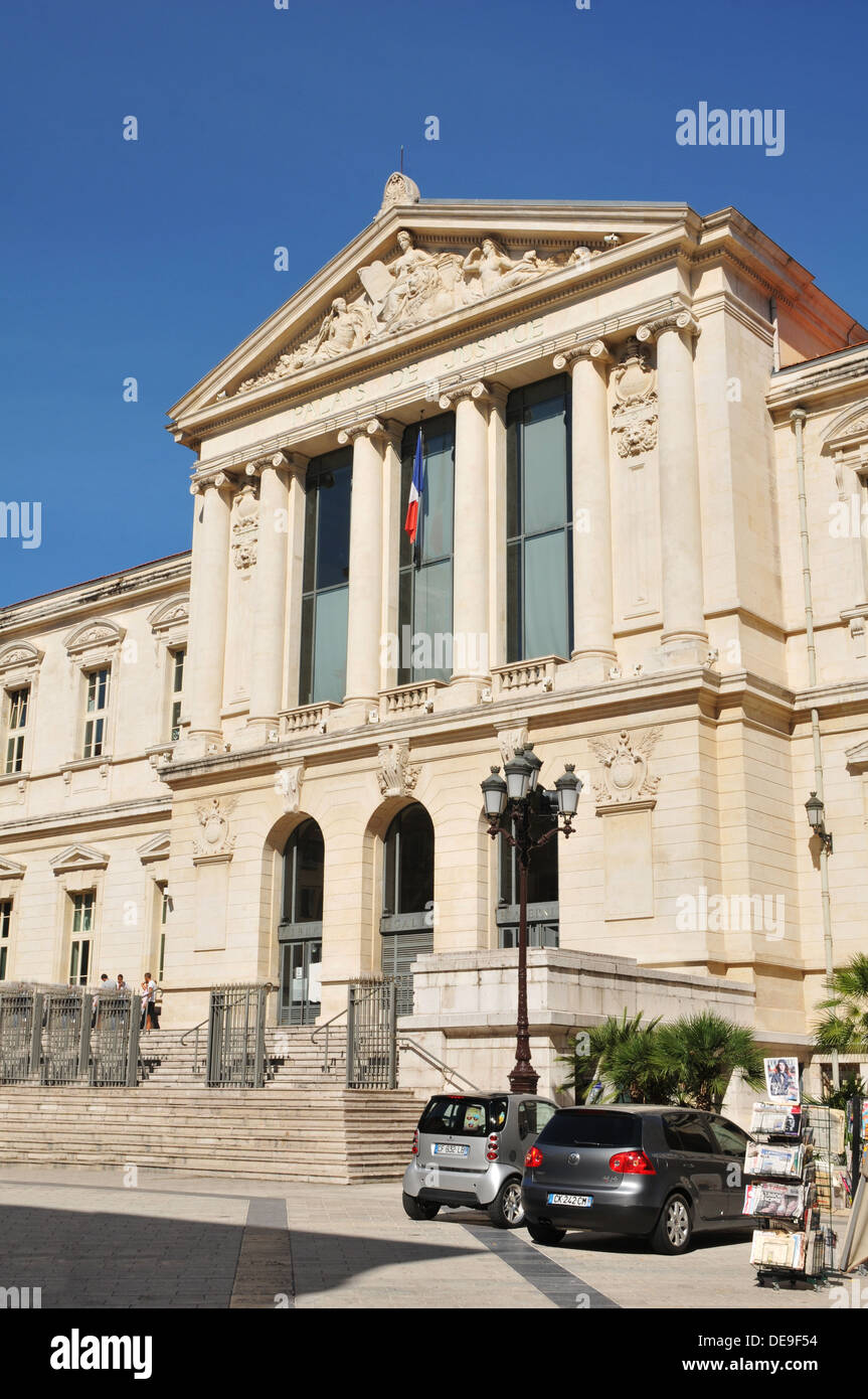 Nice, France - 29 July, 2013: Architecture of the Court of Justice ...