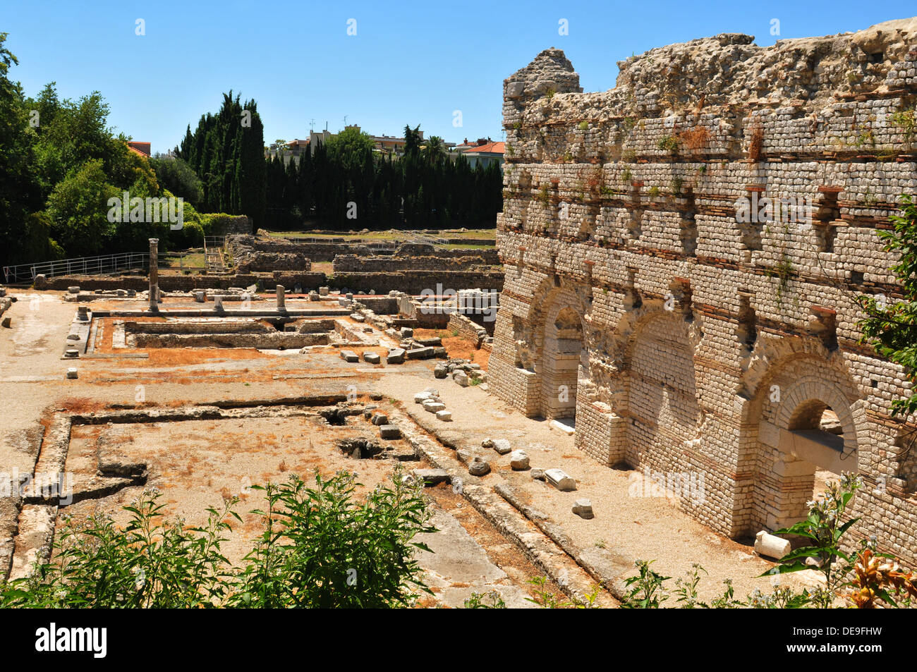 Roman ruins of Cemenelum in Cimiez, Nice (France Stock Photo - Alamy