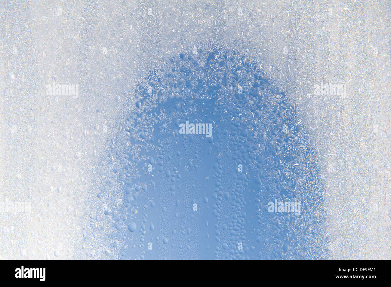 window and freezing snow on glass Stock Photo - Alamy