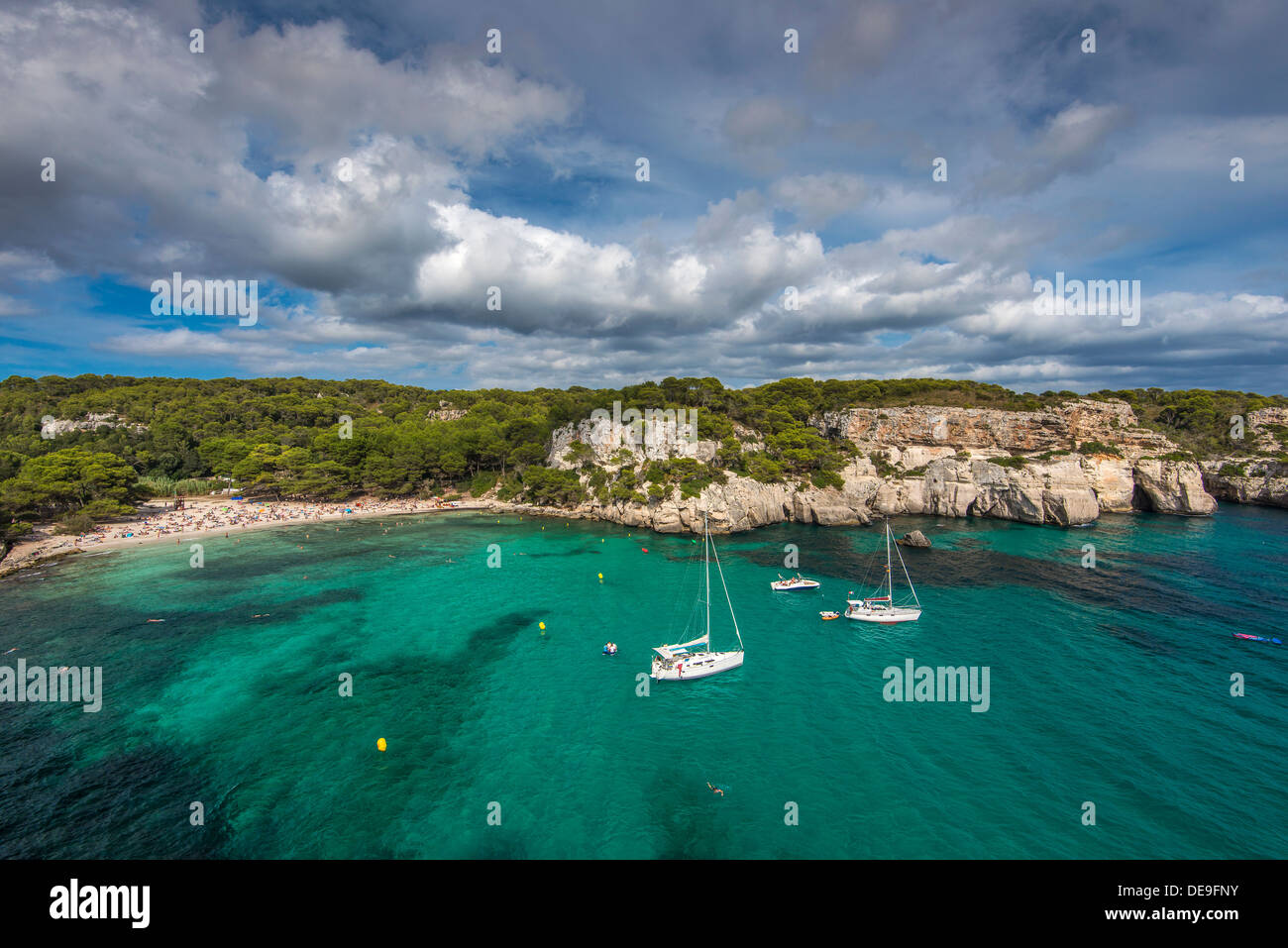 Cala Macarella beach, Minorca or Menorca, Balearic Islands, Spain Stock ...