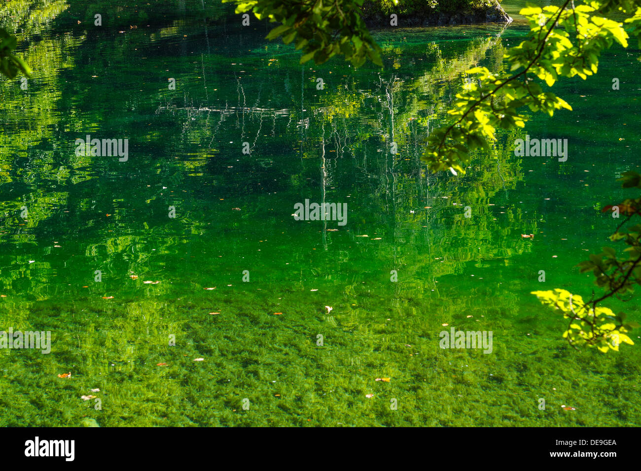 The Badersee Lake in Grainau, Garmisch-Partenkirchen, Werdenfels ...